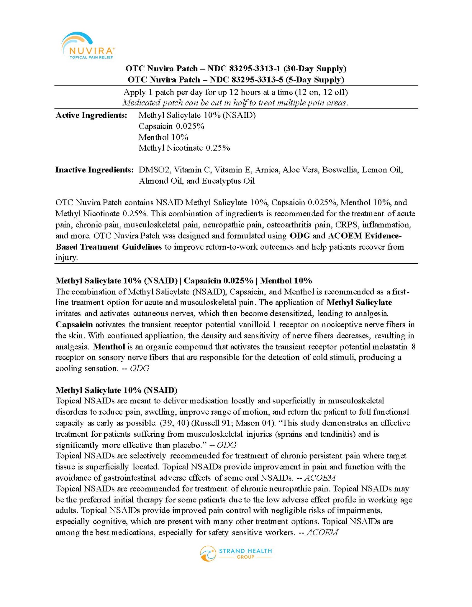 NUVIRA Patch 5 - Day Supply